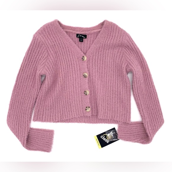 art class | Shirts & Tops | Art Class Boxy Cropped Fuzzy Pink Cardigan ...
